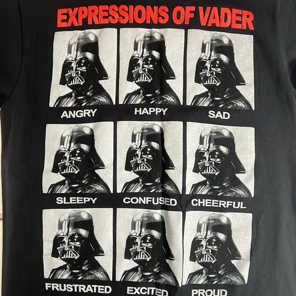 MAD Engine | Shirts | Star Wars The Expressions Of Vader Tee Shirt Size ...